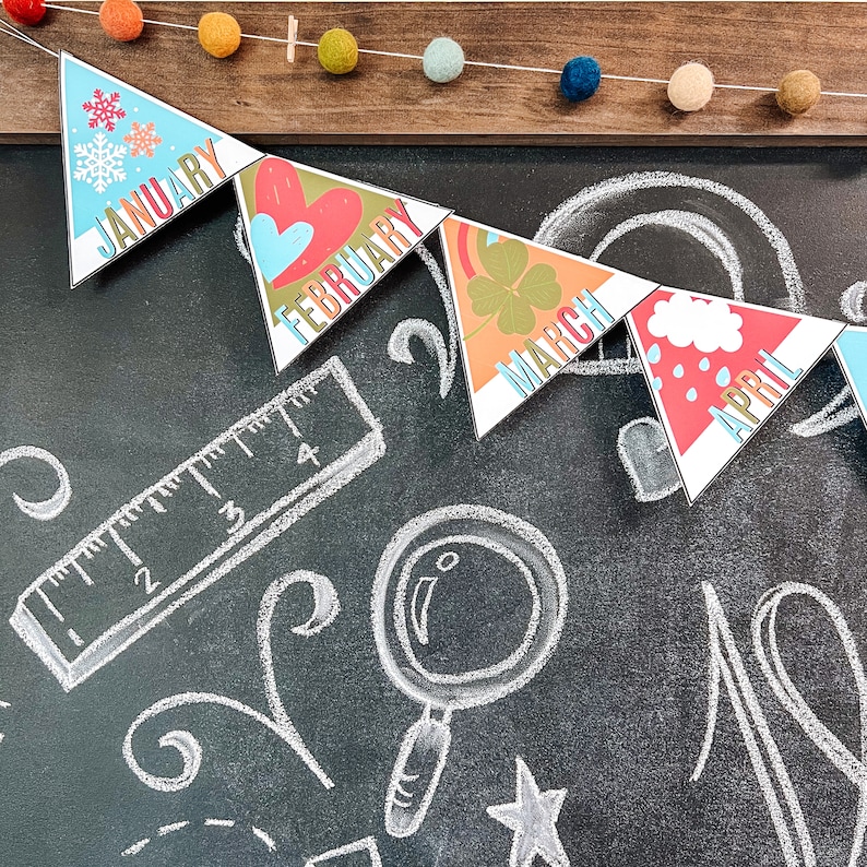 Months of the Year Banner Printable Banner Classroom Decor - Etsy