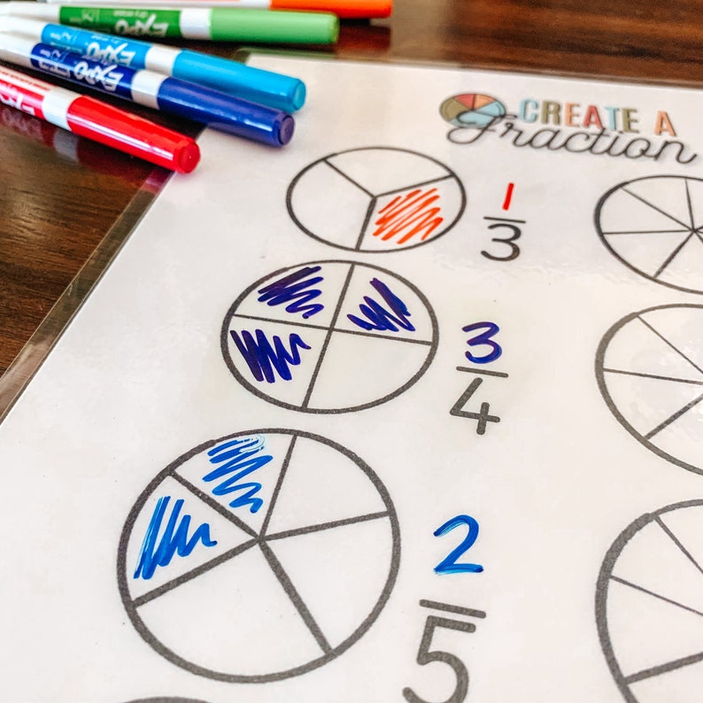 Fraction Find Create A Fraction Printable Activity Set - Etsy