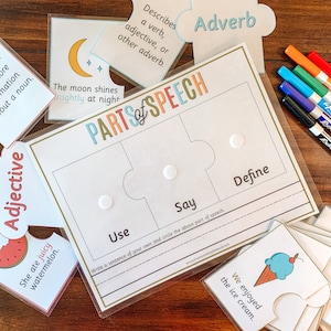 Parts of Speech Activity, Printable Grammar Game, Kids Language Arts ...