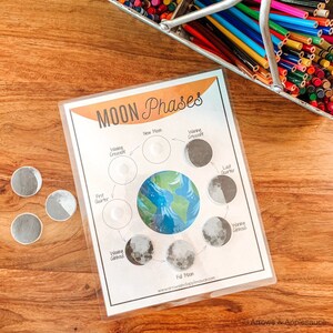 Moon Phases Activity, Printable Moon Phase Game, Educational Outer ...