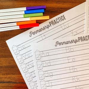 Alphabet House Printable Penmanship Practice, Mini Poster, Writing ...