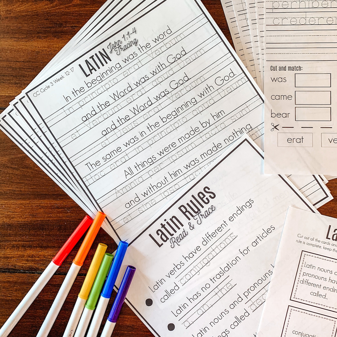 Latin Worksheets, Printable Classical Conversations Cycle 3 Latin, John ...