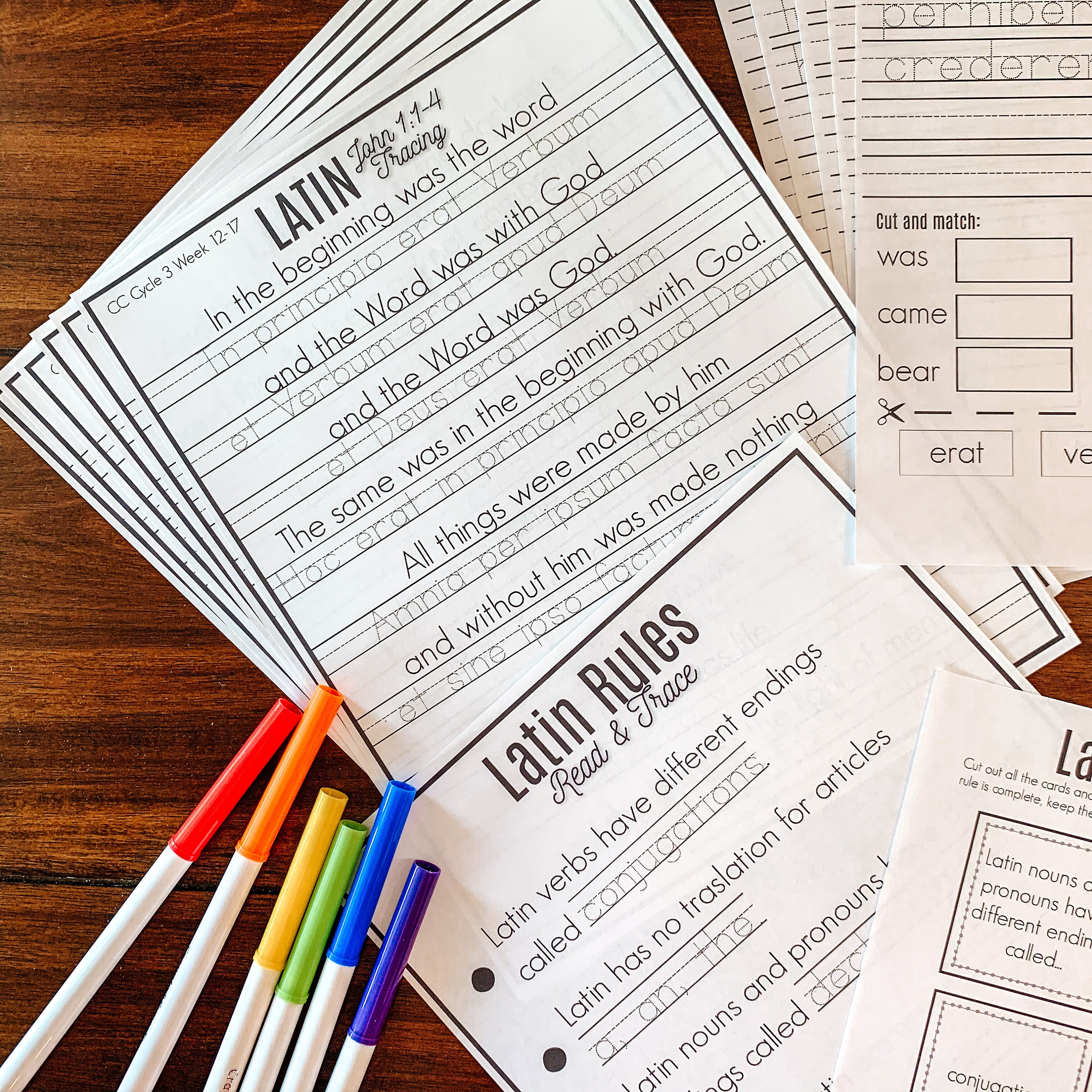 Latin Worksheets, Printable Classical Conversations Cycle 3 Latin, John ...