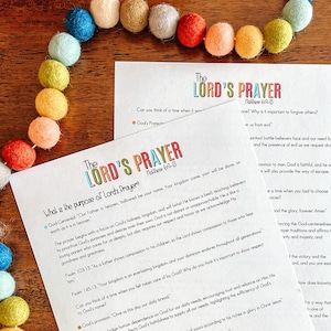 Lord's Prayer Printable Activity Set, Kids Bible Lesson, Learning to ...