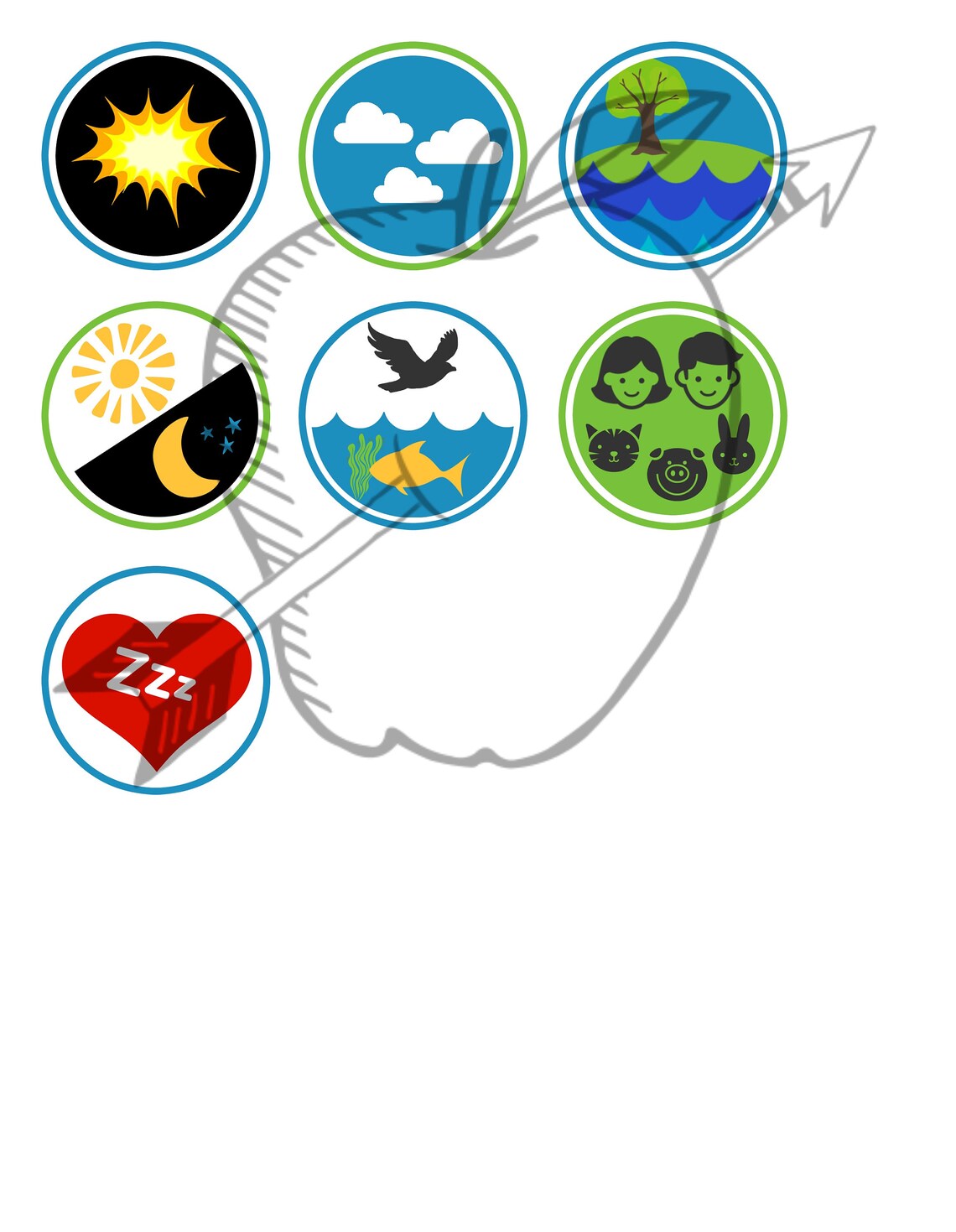 7 Days of Creation Printable Christian Kids Matching Game - Etsy