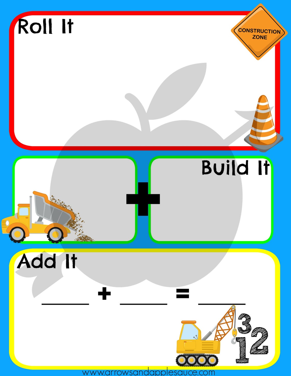 Math Dice Game Printable Kids Addition Game Homeschool - Etsy