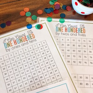 Hundreds Chart Math Bundle, Printable First Grade Math Chart, Skip ...