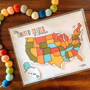 United States Map Puzzle, Printable U.S. Map Activity, Kids Geography ...