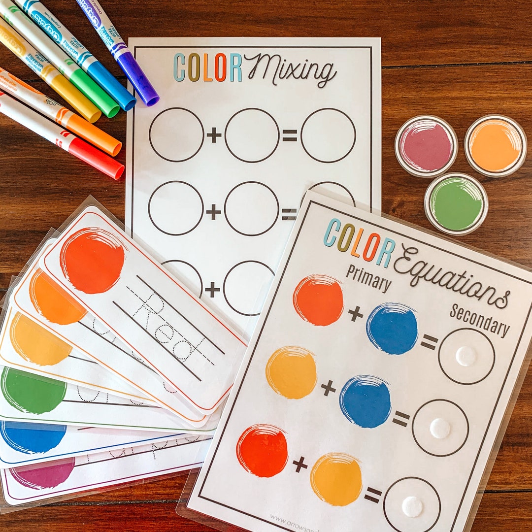 Primary and Secondary Color Mixing Bundle, Printable Color Activities ...