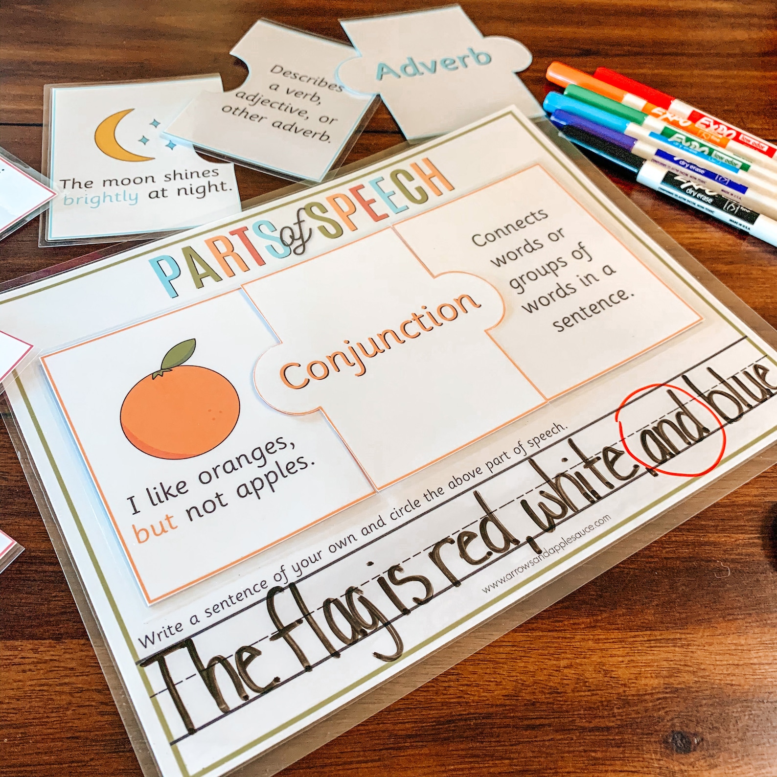 Parts of Speech Activity, Printable Grammar Game, Kids Language Arts ...