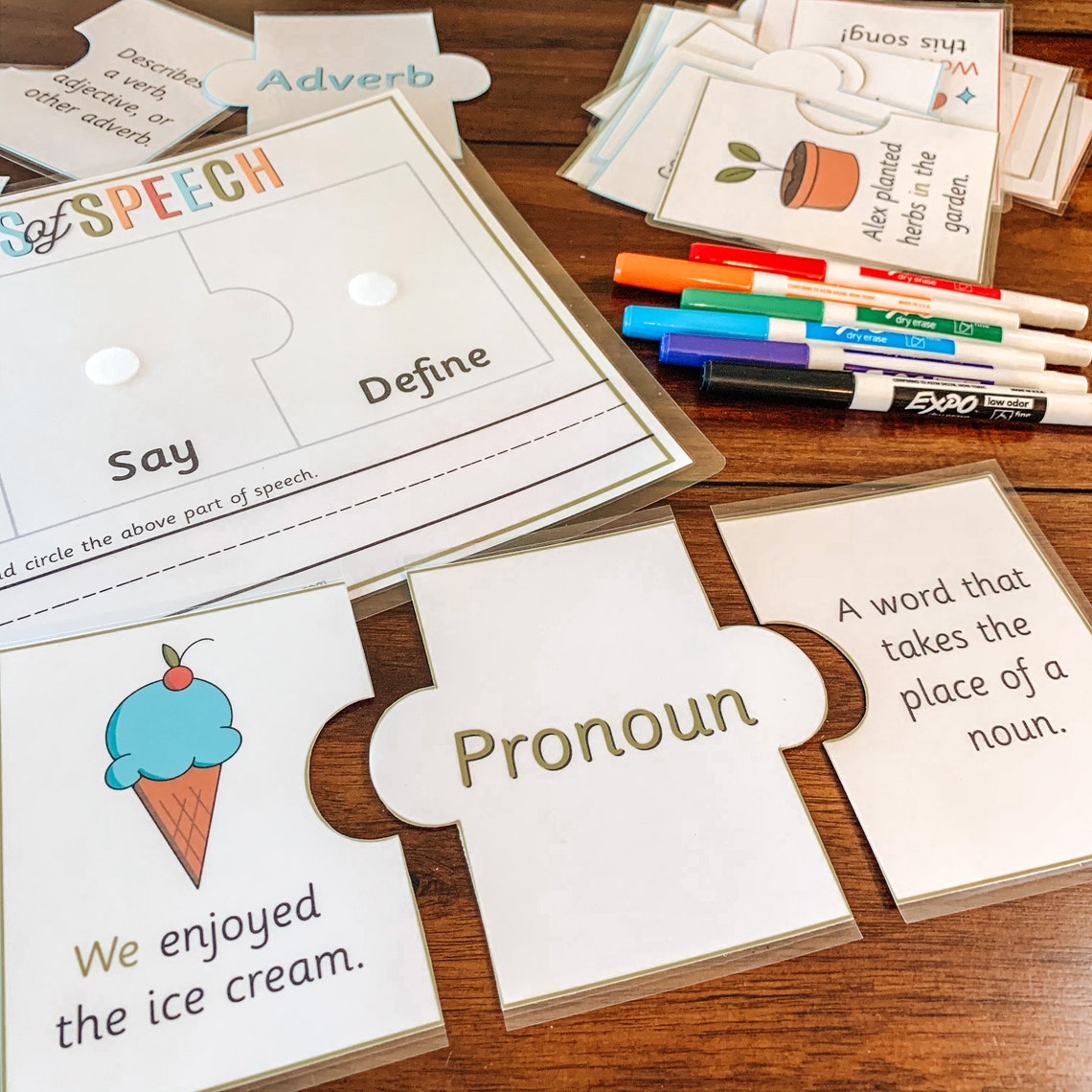 Parts of Speech Activity Printable Grammar Game Kids | Etsy Canada