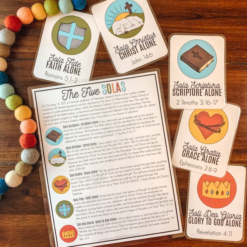 Five Solas Activity, Reformation Theology Lesson, Kids Bible Study ...