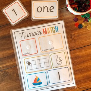 Numbers 1-10 Matching, Number Sense, Counting Activity, Preschool Math ...