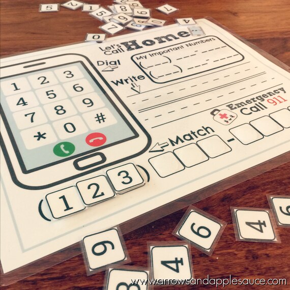 Toys & Games Kids Life Skills Worksheets Bundle Learning Phone Numbers ...