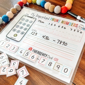 Phone Number Kids Activity, Phone Number Practice, About Me Learning ...