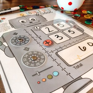 Double Digit Robot, Printable Math Activity, Elementary Math, Addition ...