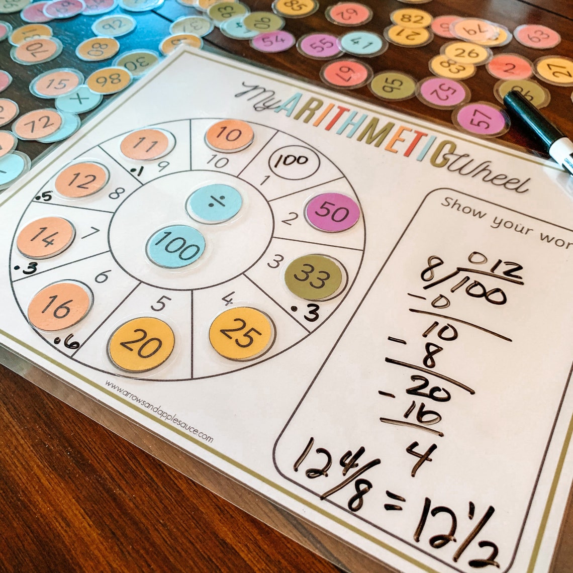 Math Wheel Printable Arithmetic Wheel Addition Subtraction | Etsy