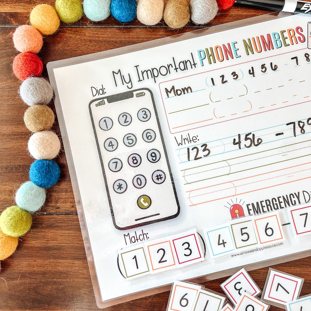 Phone Number Kids Activity, Phone Number Practice, About Me Learning ...