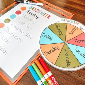 Days of the Week Wheel & Tracing Worksheet, Homeschool Printable ...