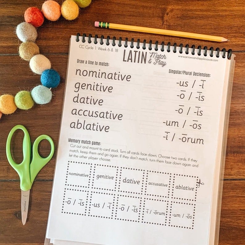 Latin Printable Worksheets Noun Cases and Declensions CC - Etsy