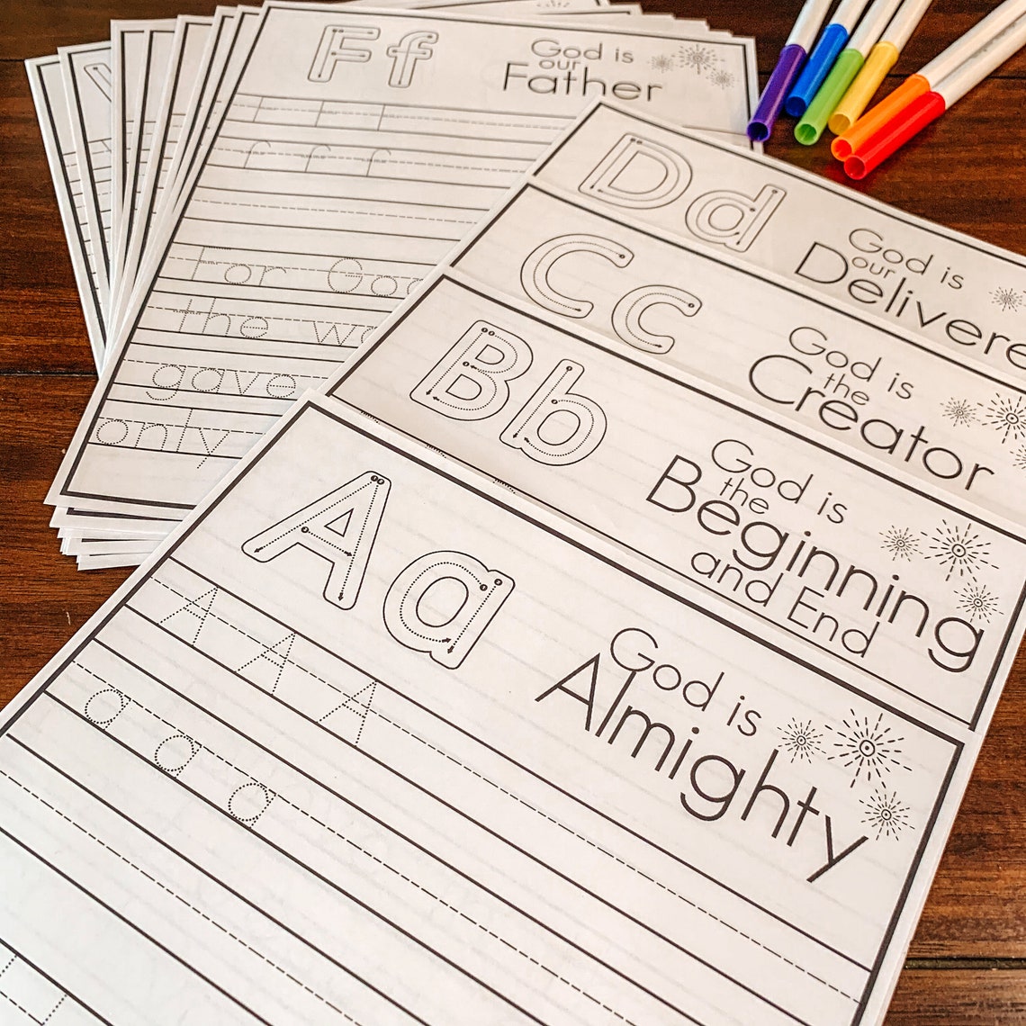 Bible Verse Tracing Pages Printable Alphabet Worksheets | Etsy