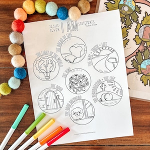 Jesus' I Am Statements Printable Bible Study, Sunday School Lesson ...