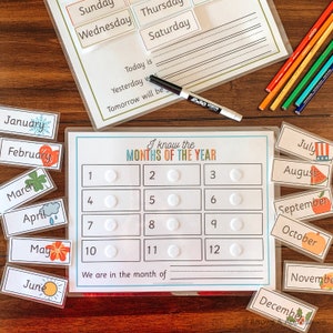 Months of the Year, Days of the Week Printable Activity, Learning ...