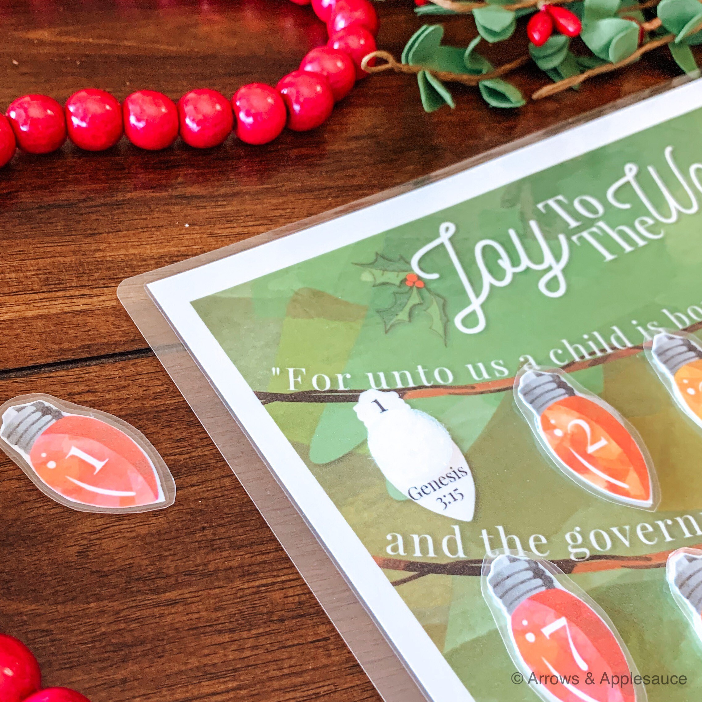 Christmas Advent Countdown Printable Calendar, Daily Bible Verse ...