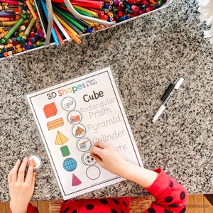 3D Shapes Printable Matching Game, Three Dimensional Shape Trace ...
