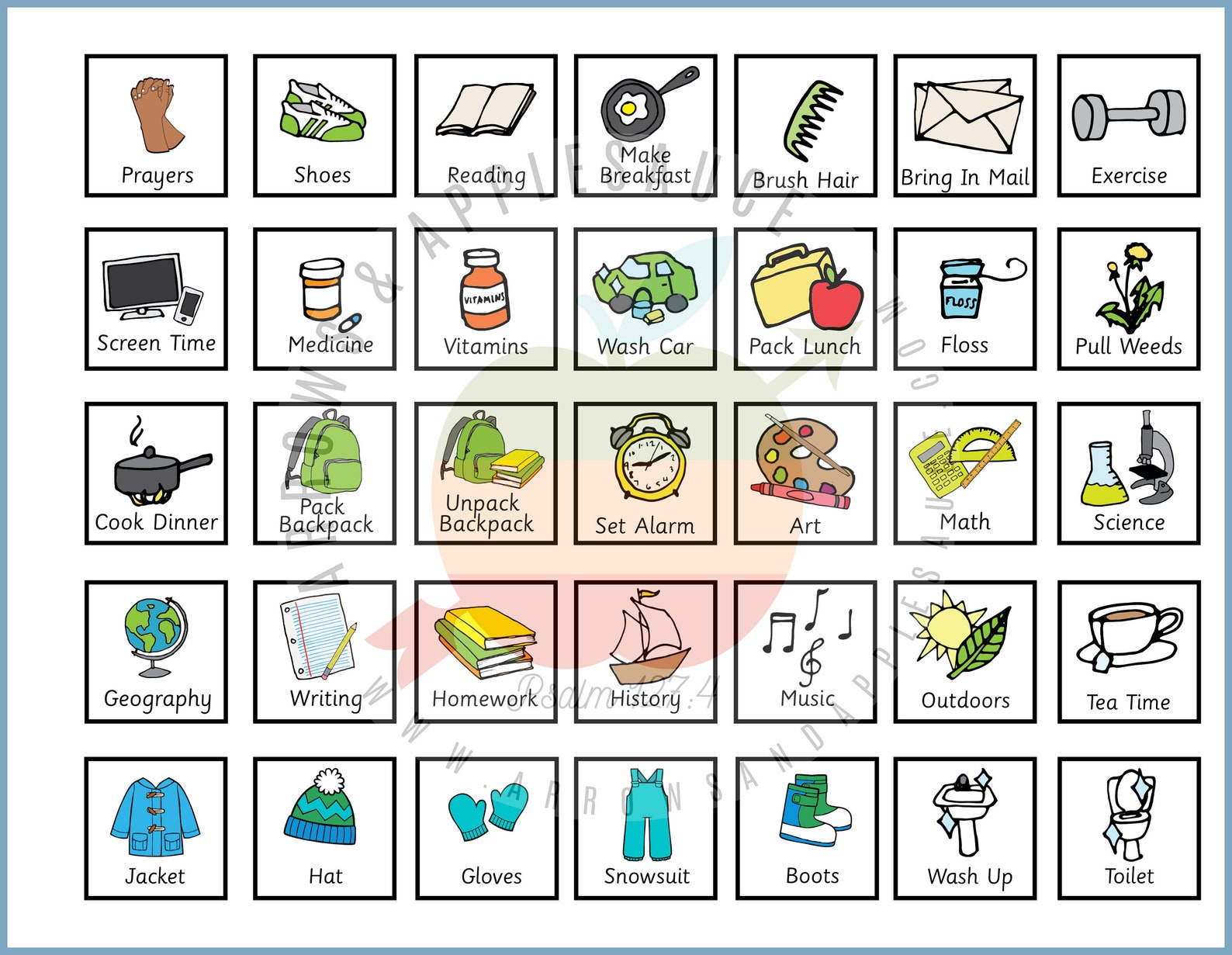 Daily Responsibilities Chore Chart Icons EXPANSION PACK - Etsy Canada