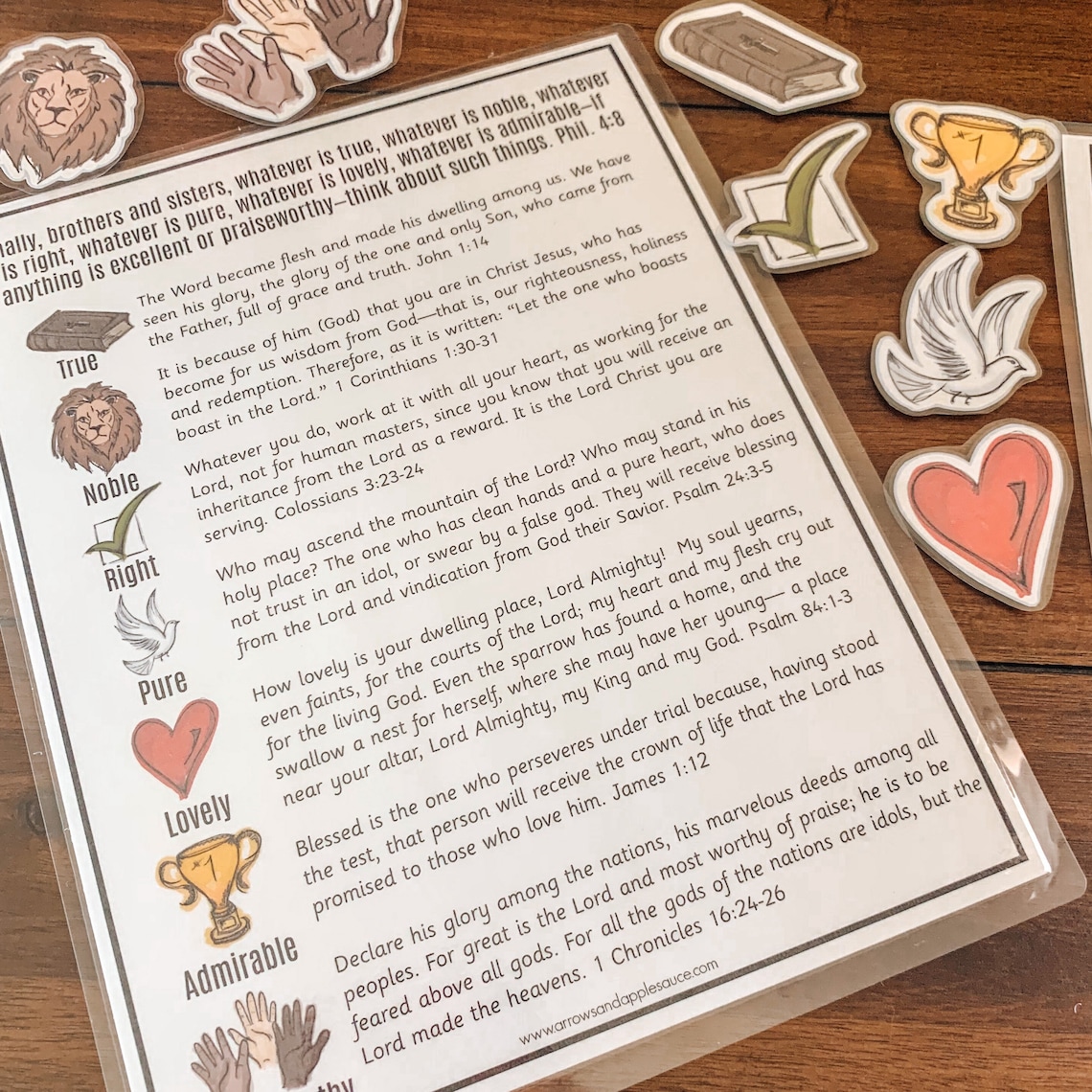 Bible Verse Activity Philippians 4:8 Printable Kids Bible | Etsy