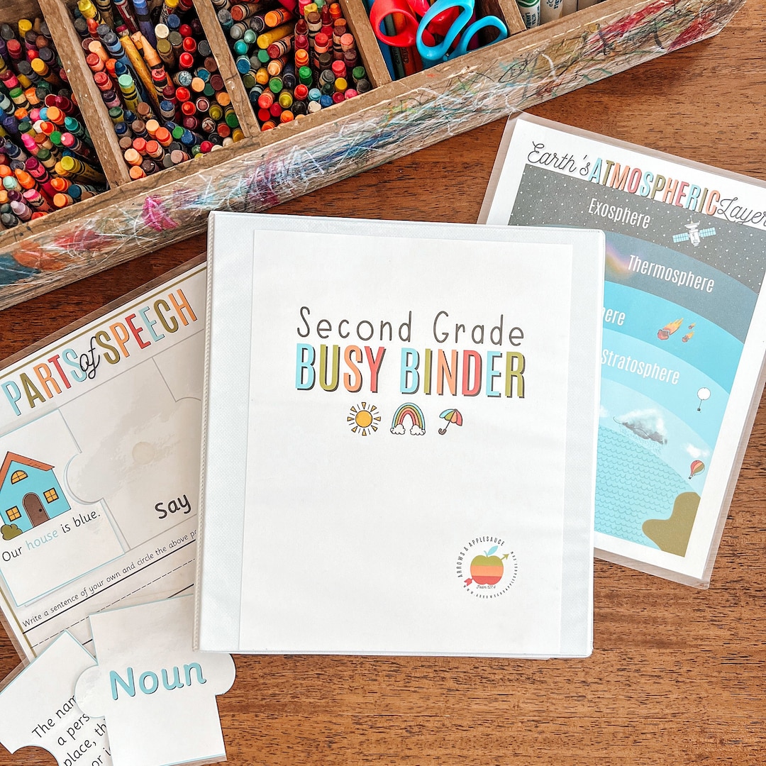 Second Grade Busy Binder, Printable Educational Activities, Elementary ...