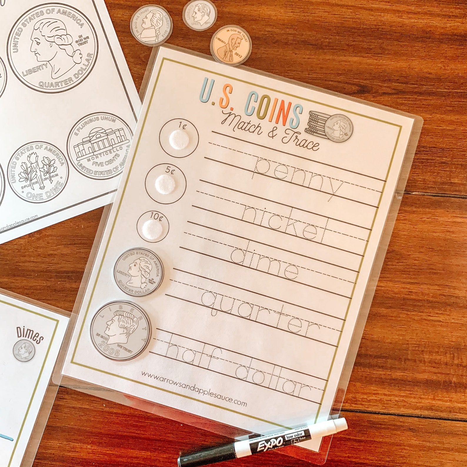 Kids Money Activity US Coins Kindergarten Math Game | Etsy