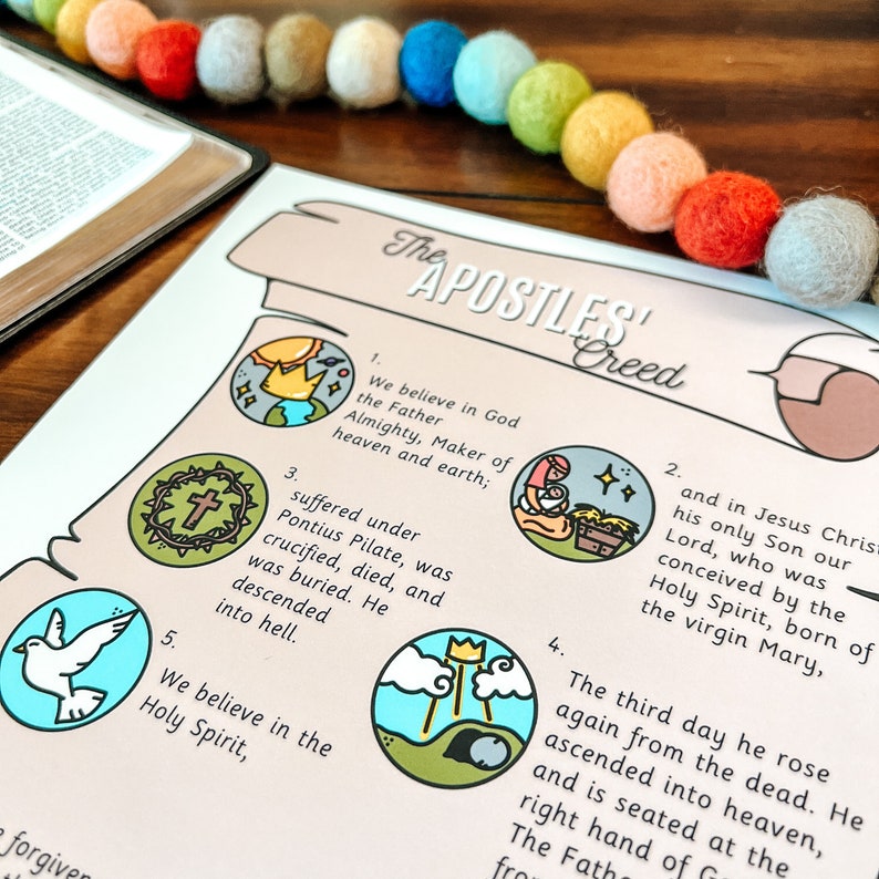 Apostles' Creed Printable Activity Set Theology Lesson - Etsy Australia
