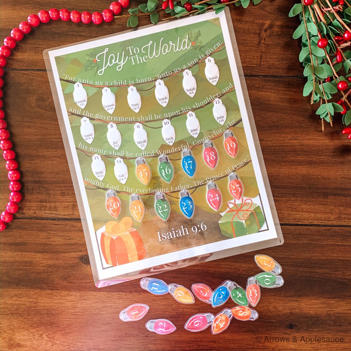 Christmas Advent Countdown Printable Calendar, Daily Bible Verse ...