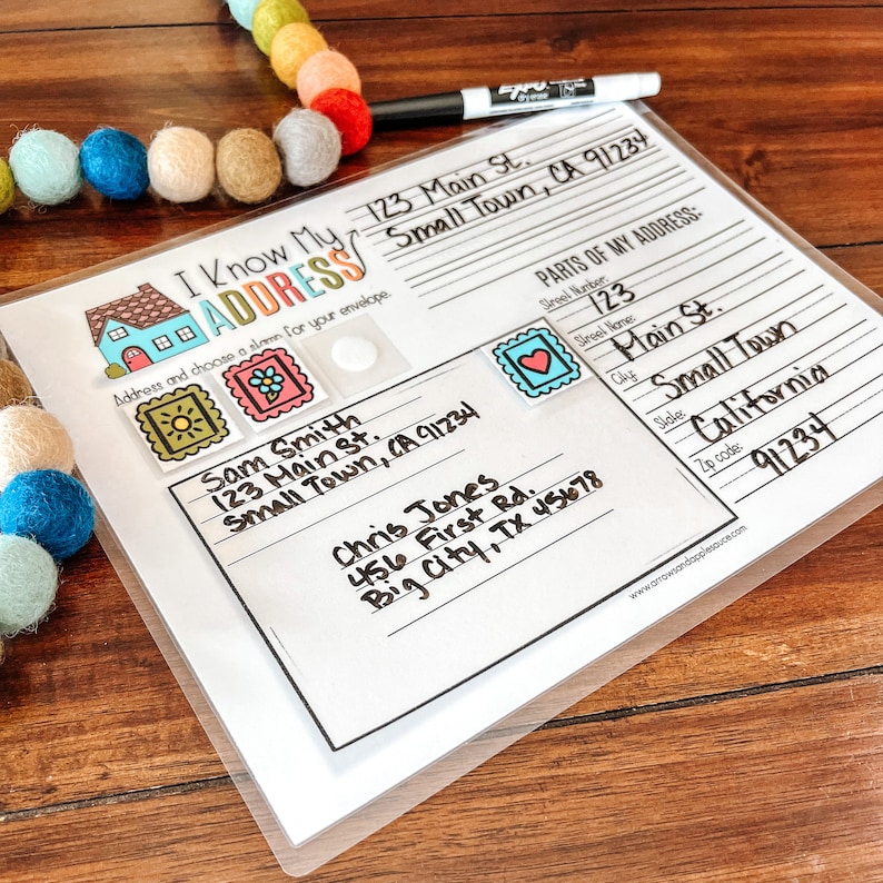 Address Kids Activity Address Practice Homeschool Printable - Etsy UK