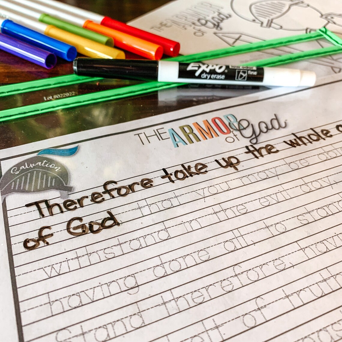 Armor of God Trace and Color Activity Set, Coloring Pages, Bible Verse ...