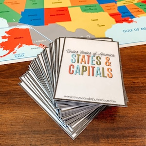 U.S. States and Capitals, Printable Flashcards. United States, State ...