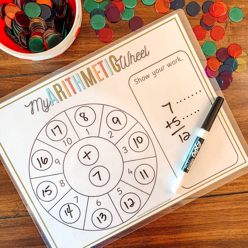 Math Wheel Printable Arithmetic Wheel Addition Subtraction | Etsy
