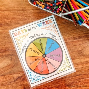 Buy Days of the Week Printable Wheel Circle Time Calendar Online in ...