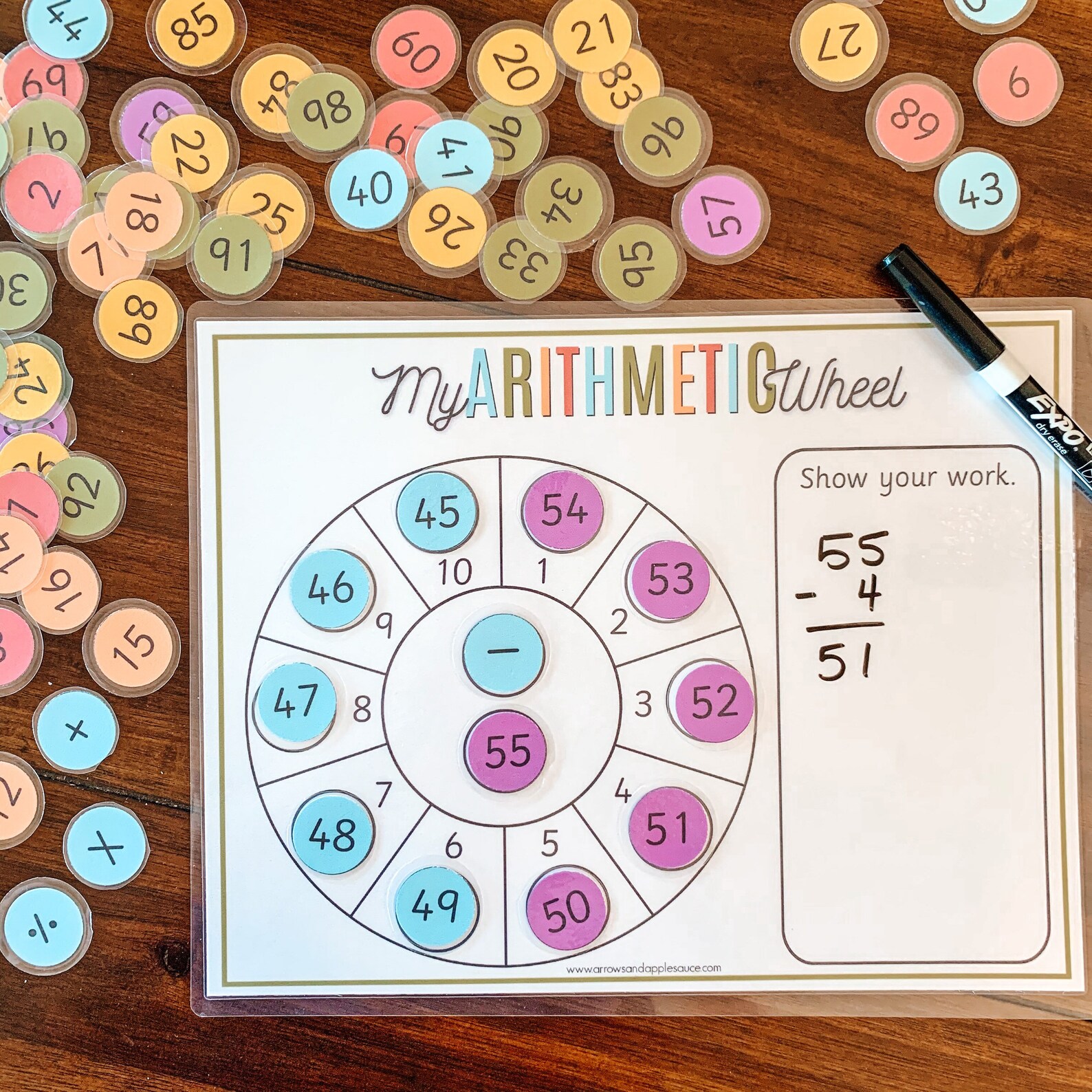 Math Wheel Printable Arithmetic Wheel Addition Subtraction | Etsy