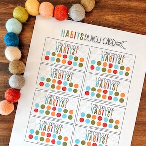 Habit Trackers, Kids Rewards Chart, Punch Cards, Life Skills, Daily ...