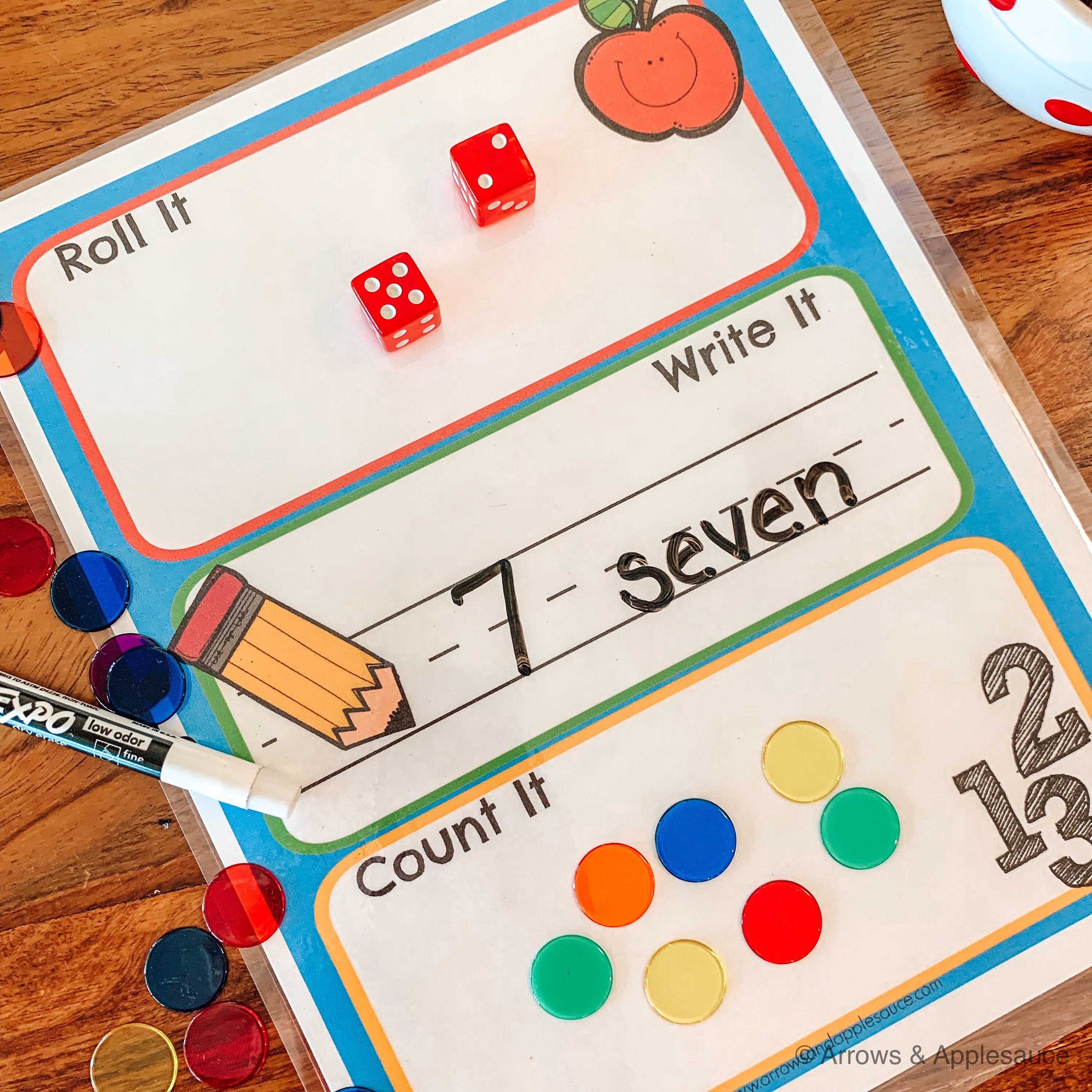 Counting Dice Game Preschool Math Game Counting Practice | Etsy