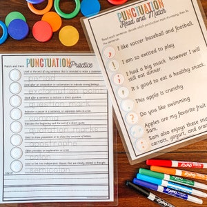 Punctuation Practice Set, Printable Grammar Activity, Homeschool ...