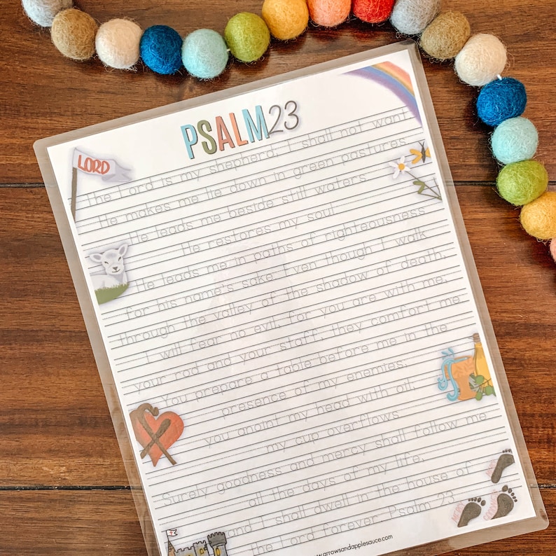 ESV Psalm 23 Printable Activity Bible Memorization Tool - Etsy