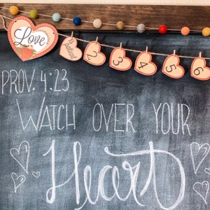 Valentines Day Countdown Printable Banner, 1 Corinthians 13:4-8, Love ...