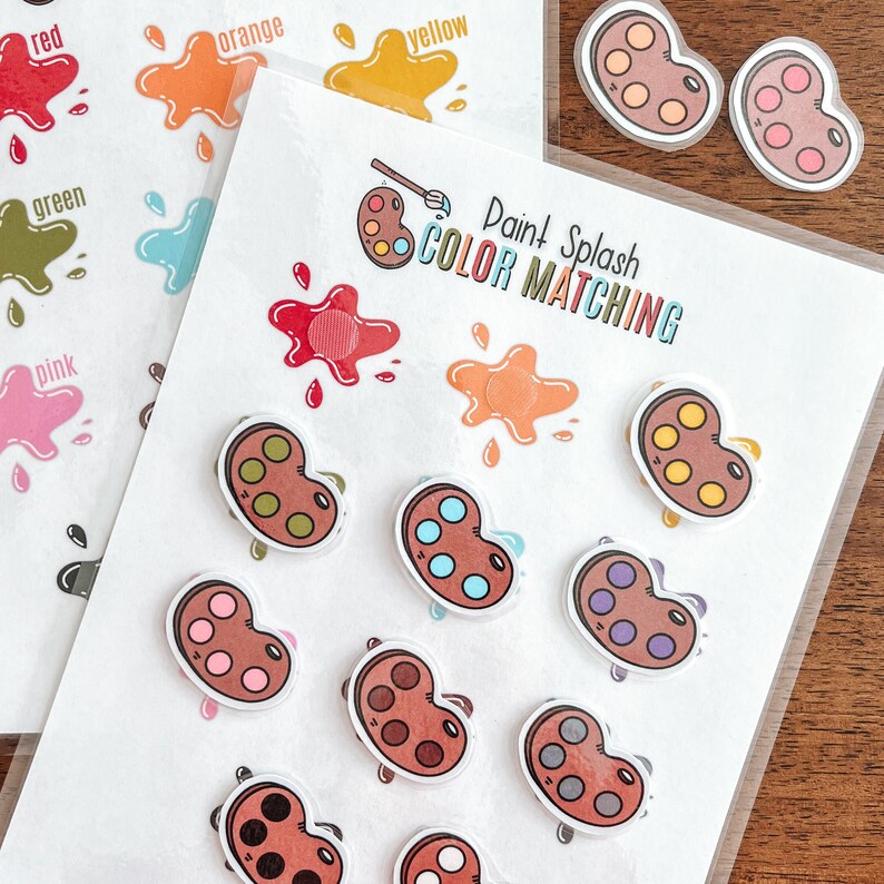 Color Sorting Matching Paint Splash Game, Printable Toddler Preschool ...