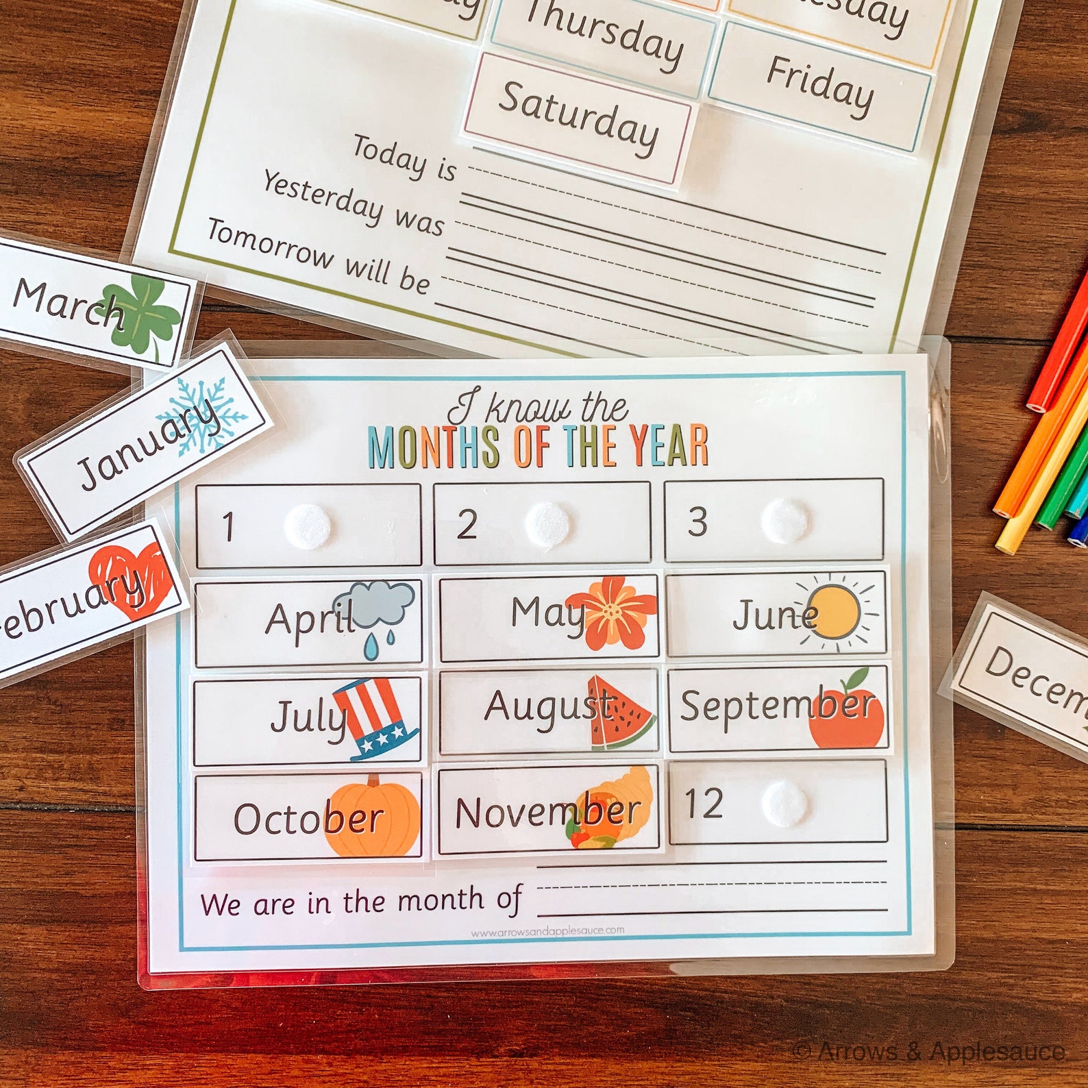 Months of the Year Days of the Week Printable Activity - Etsy