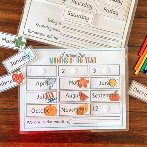 Months of the Year, Days of the Week Printable Activity, Learning ...