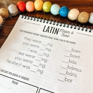 Latin Printable Worksheets, Verb Tense, CC Cycle 2 Latin, Kids Latin ...